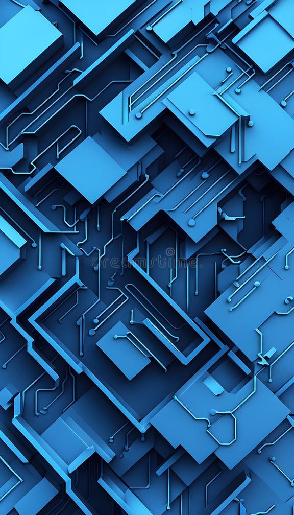 Interlocking Geometric Shapes that Morph into Circuits Stock ...