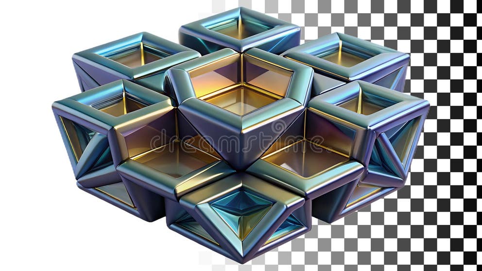 Interlocking Geometric Structure of Star,shaped Metallic Blue Elements ...