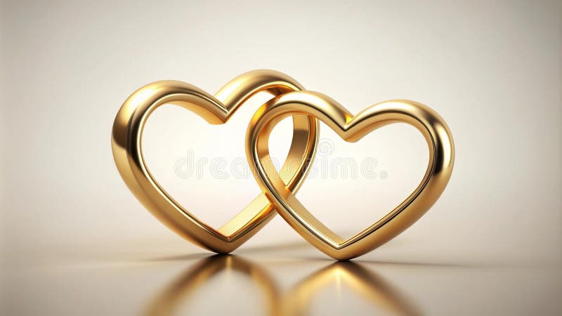 Interlocking Gold Hearts: a Classic Wedding Icon AI Generated Stock ...