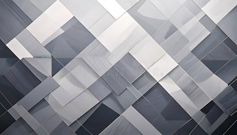 Interlocking Gray and White Geometric Squares Form an Abstract Textured ...