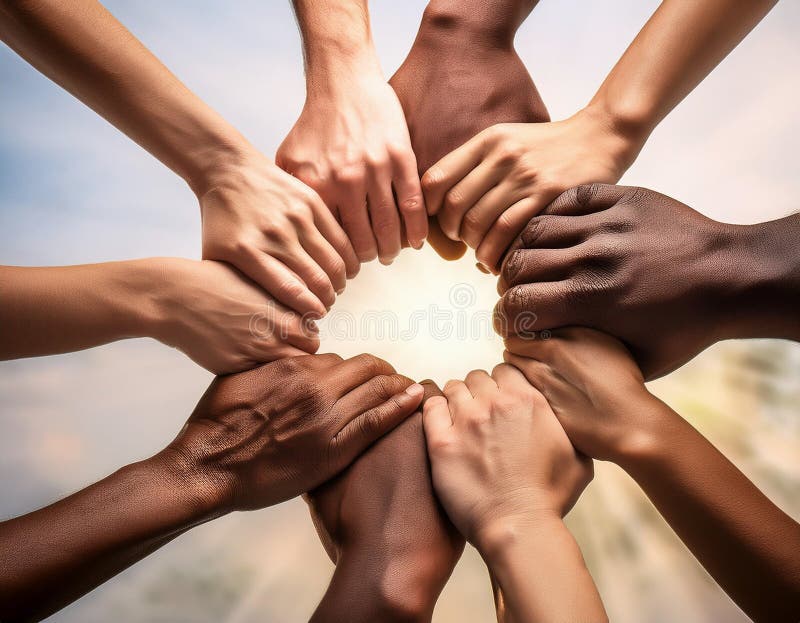 Interlocking Hands Forming a Circular Shape, Representing Unity in ...