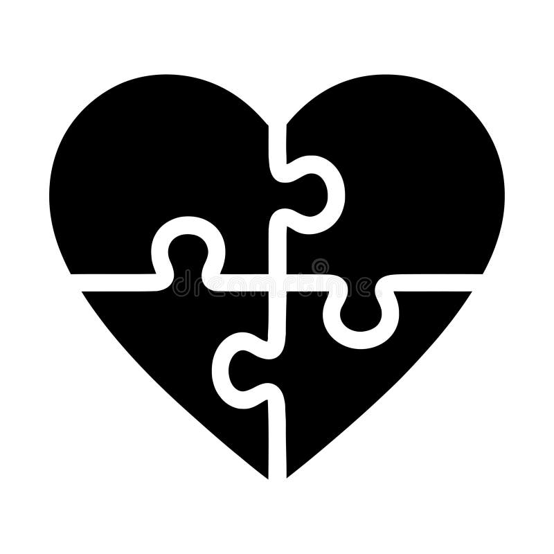 Interlocking Heart Puzzle.eps Vector: Ideal for Use As a Tattoo, Icon ...