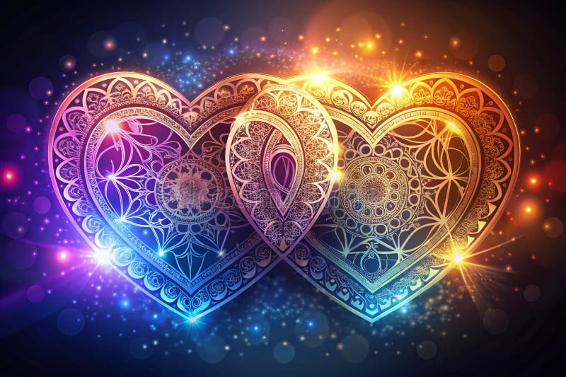 Interlocking Hearts a Design. Generative AI Stock Illustration ...