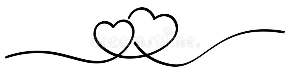 Interlocking Hearts Line Design Stock Vector - Illustration of outline ...