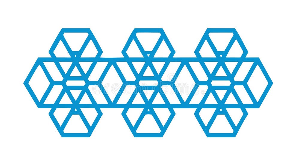 Interlocking Hexagon Pattern. Geometric Digital Background, Vector ...