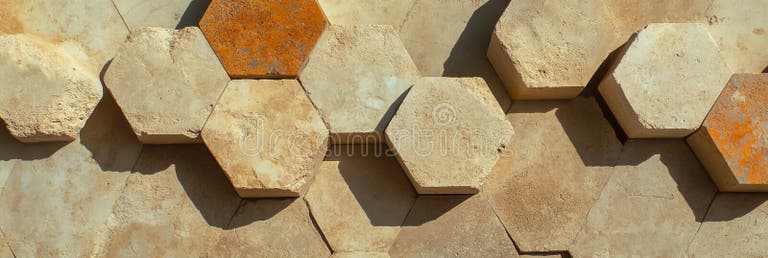 Interlocking Hexagonal Pattern Showcasing Warm Browns with a Natural ...