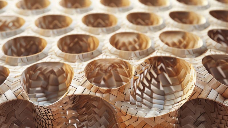 The Interlocking Hexagonal Weaving on a Woven Basket Creates a ...