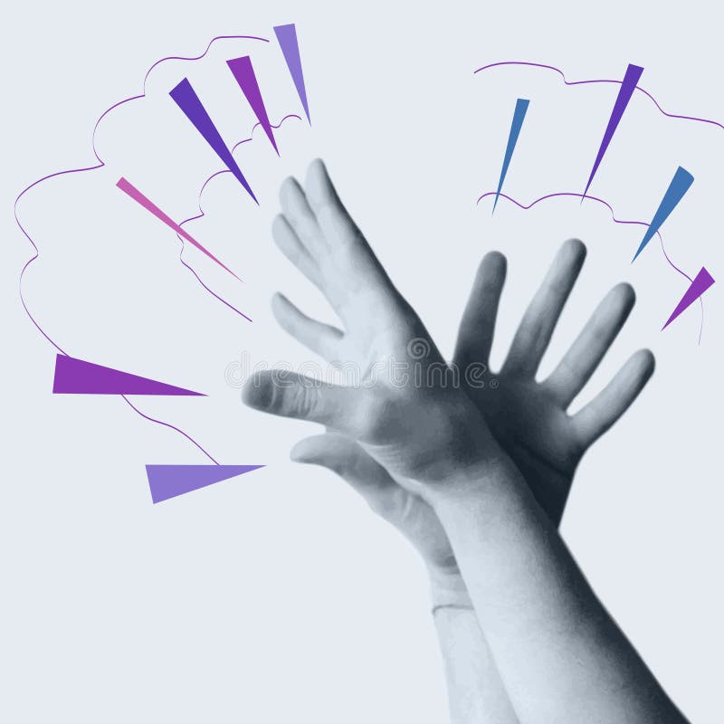 Interlocking Human Hands with a Painted Splash of Fingers. Hand ...