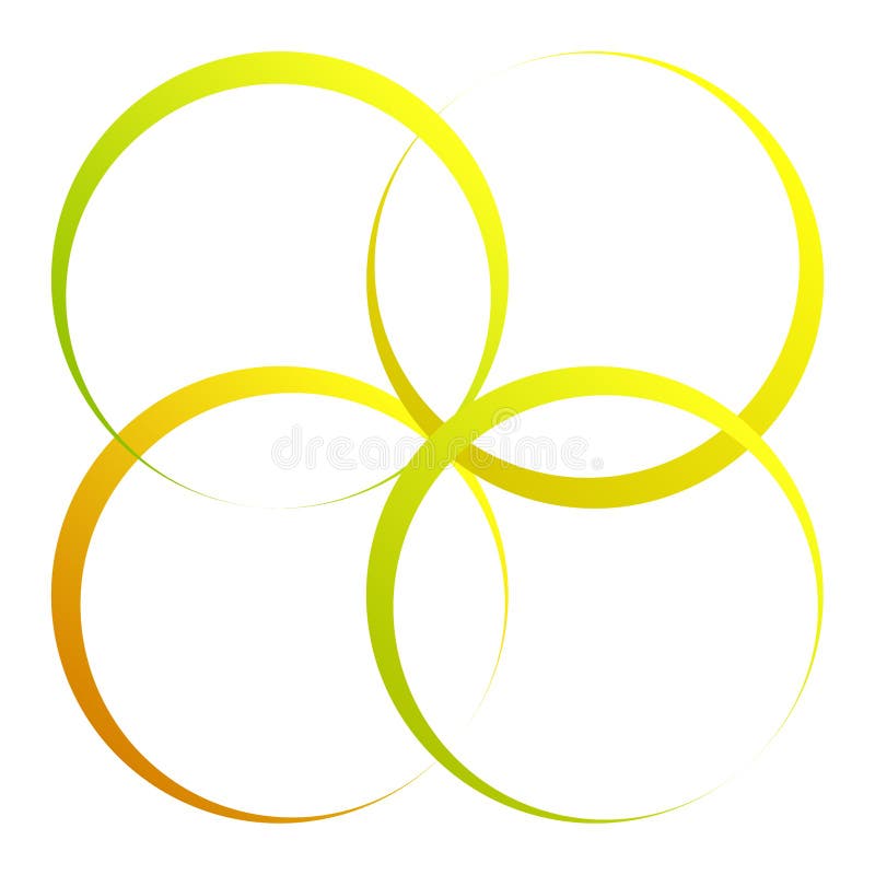 Interlocking, Interlace Circles Circular Geometric Icon, Logo Stock ...