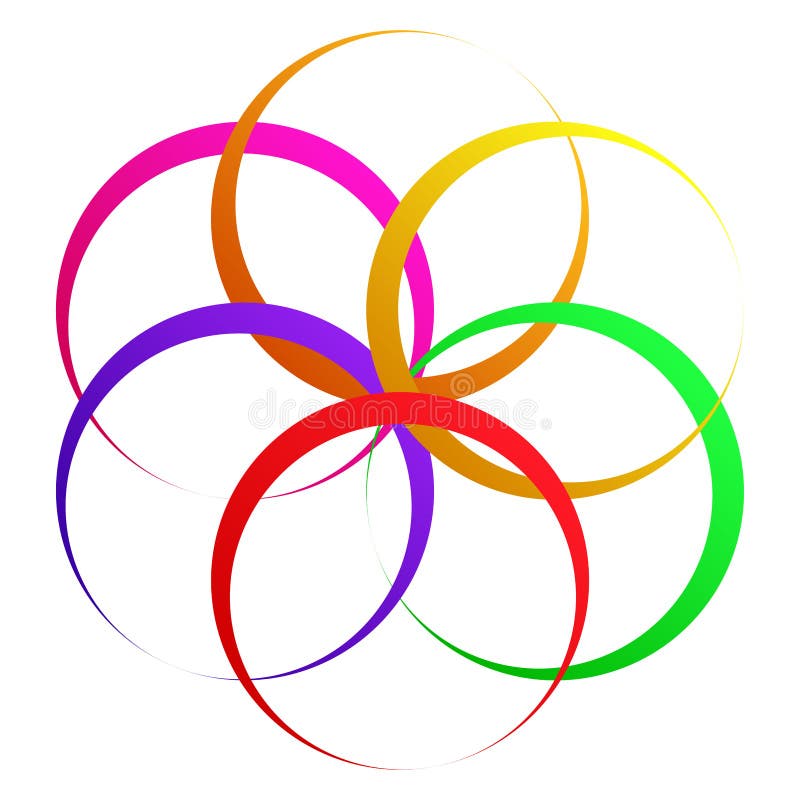 Interlocking, Interlace Circles Circular Geometric Icon, Logo Stock ...