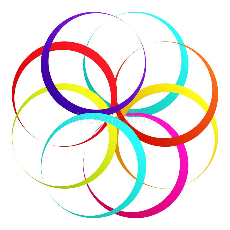 Interlocking, Interlace Circles Circular Geometric Icon, Logo Stock ...