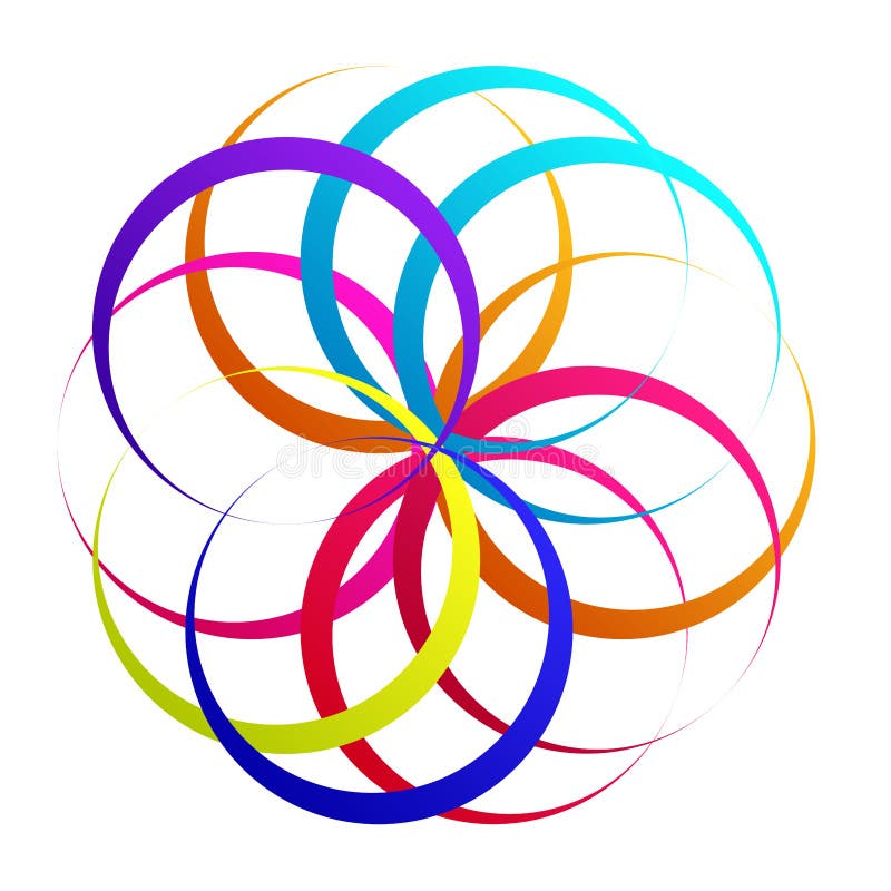 Interlocking, Interlace Circles Circular Geometric Icon, Logo Stock ...