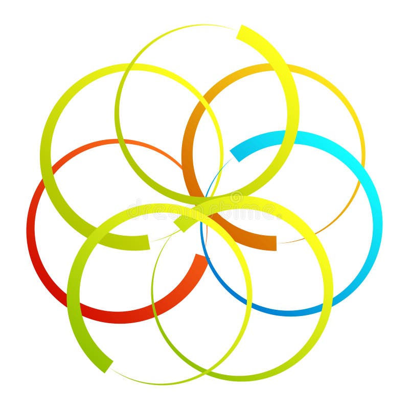 Interlocking, Interlace Circles Circular Geometric Icon, Logo Stock ...