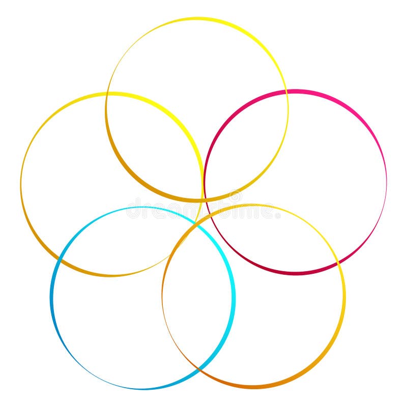 Interlocking, Interlace Circles Circular Geometric Icon, Logo Stock ...