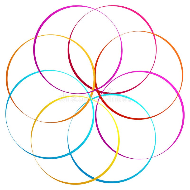 Interlocking, Interlace Circles Circular Geometric Icon, Logo Stock ...