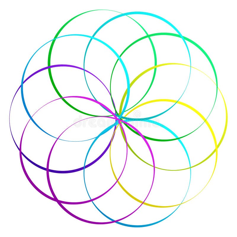 Interlocking, Interlace Circles Circular Geometric Icon, Logo Stock ...