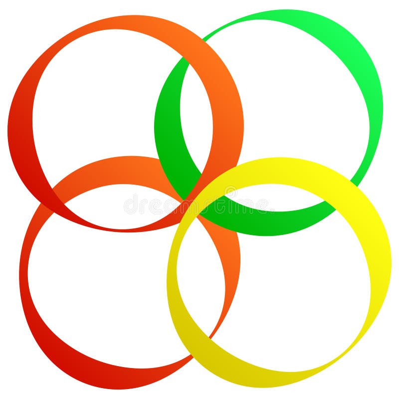 Interlocking, Interlace Circles Circular Geometric Icon, Logo Stock ...