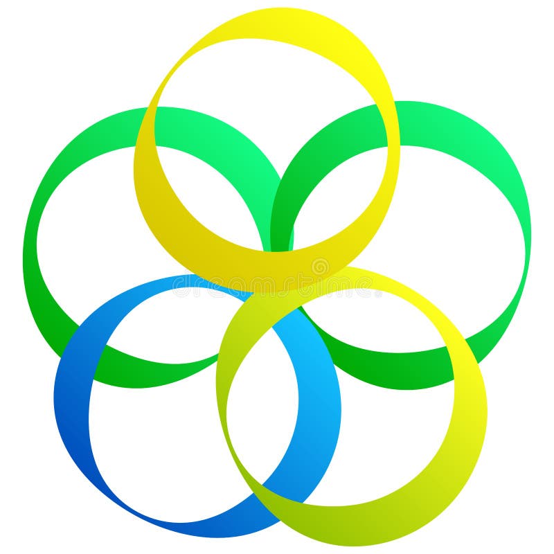 Interlocking, Interlace Circles Circular Geometric Icon, Logo Stock ...