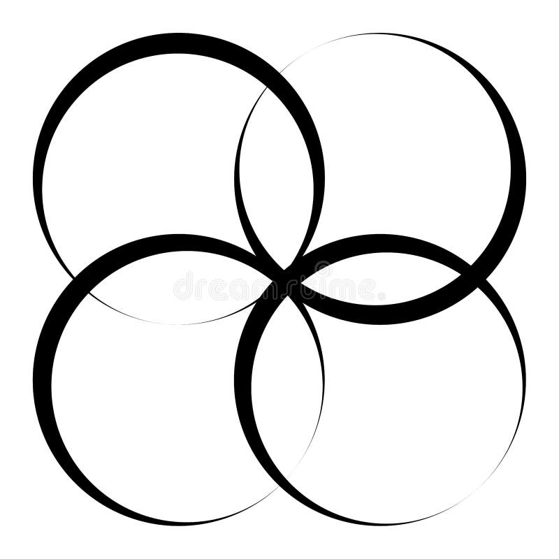 Interlocking, Interlace Circles Circular Geometric Icon, Logo Stock ...