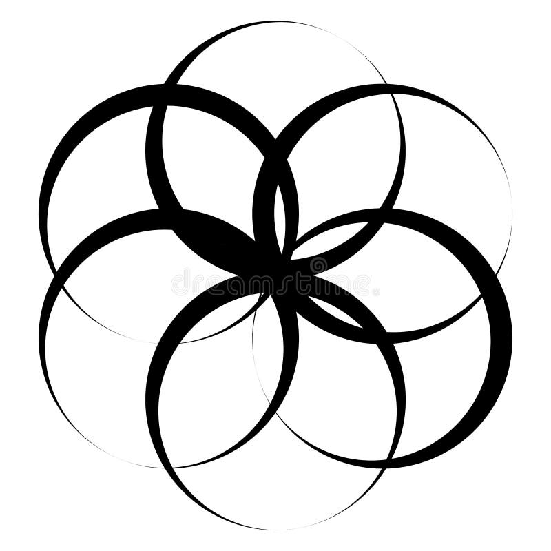 Interlocking, Interlace Circles Circular Geometric Icon, Logo Stock ...