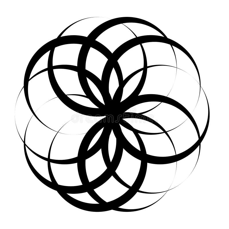 Interlocking, Interlace Circles Circular Geometric Icon, Logo Stock ...