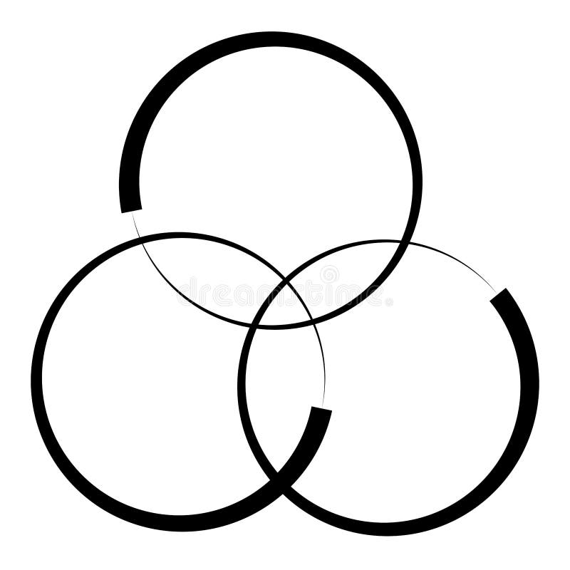 Interlocking, Interlace Circles Circular Geometric Icon, Logo Stock ...