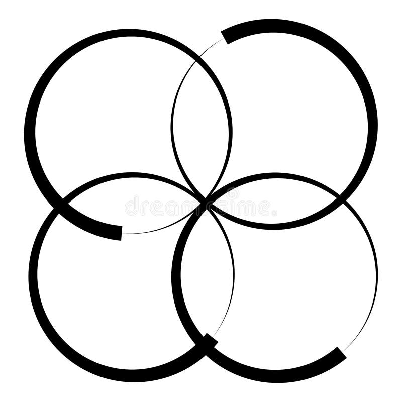 Interlocking, Interlace Circles Circular Geometric Icon, Logo Stock ...