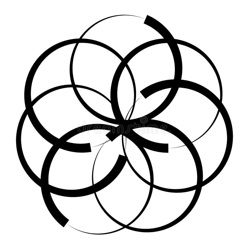 Interlocking, Interlace Circles Circular Geometric Icon, Logo Stock ...