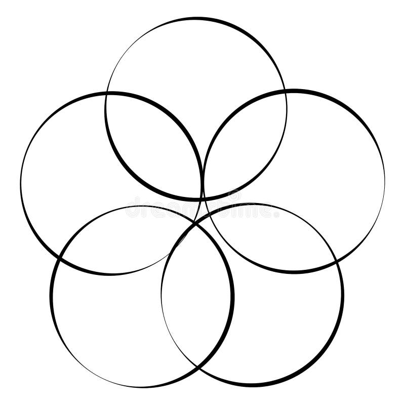 Interlocking, Interlace Circles Circular Geometric Icon, Logo Stock ...