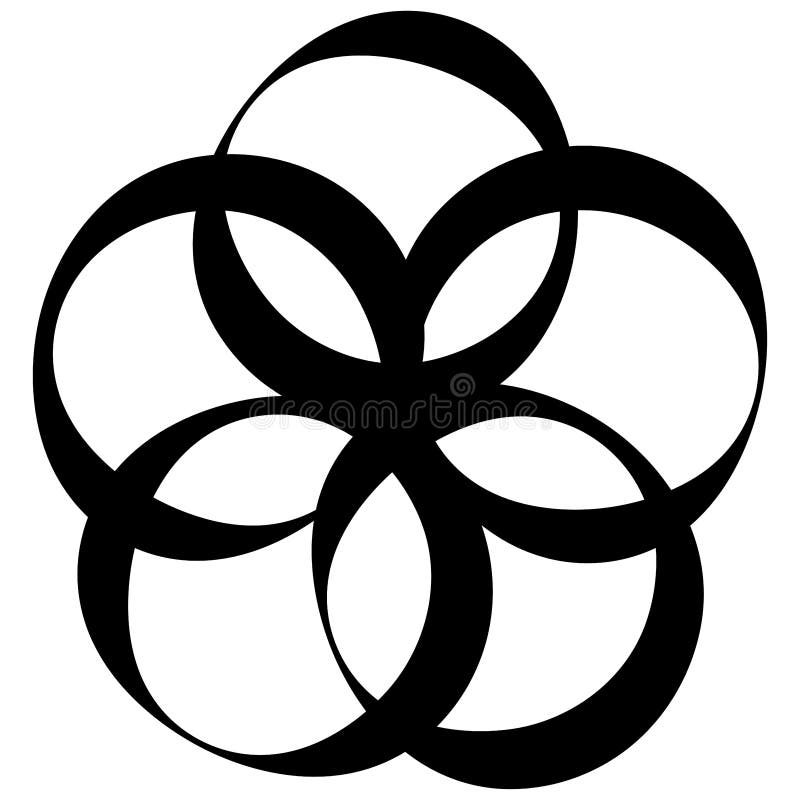 Interlocking, Interlace Circles Circular Geometric Icon, Logo Stock ...