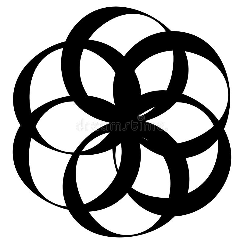 Interlocking, Interlace Circles Circular Geometric Icon, Logo Stock ...