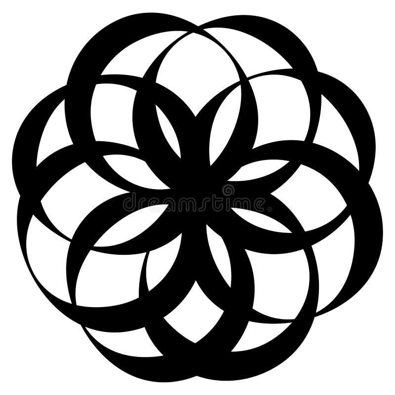 Interlocking, Interlace Circles Circular Geometric Icon, Logo Stock ...