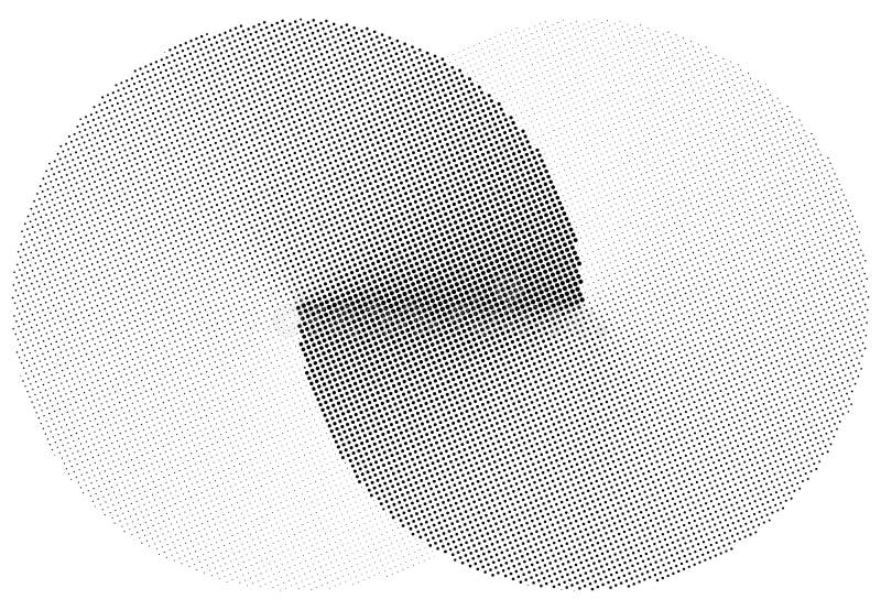 Interlocking, Interlace Halftone Circles Vector Illustration. Infinity ...