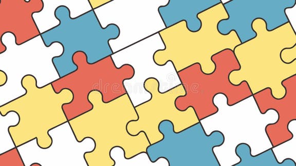 Interlocking Jigsaw Puzzle Pieces Pattern, Vector Design Generative AI ...