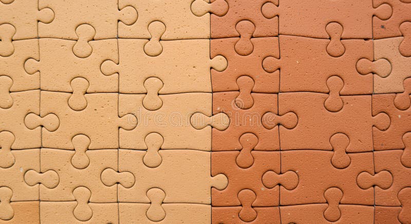 Interlocking Jigsaw Puzzle Pieces in Two Toned Earthy Color Palette ...