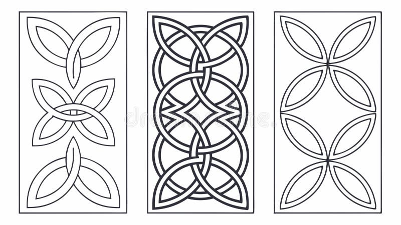 Interlocking Knotwork and Leaf Patterns, Celtic Inspired Design, Vector ...