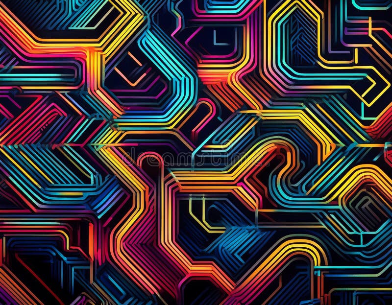 Interlocking Line Labyrinth Stock Photo - Image of futuristic, bold ...