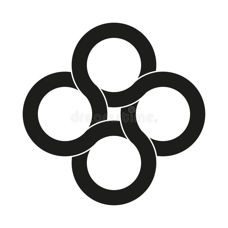 Interlocking Loop Icon. Black Ring Symbol. Infinite Connection Vector ...