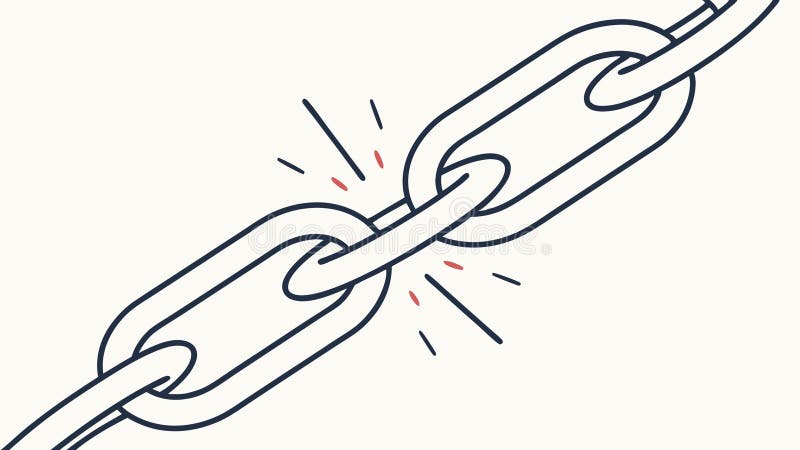 Interlocking Metal Chain Outline Vector Illustration Security, Vector ...