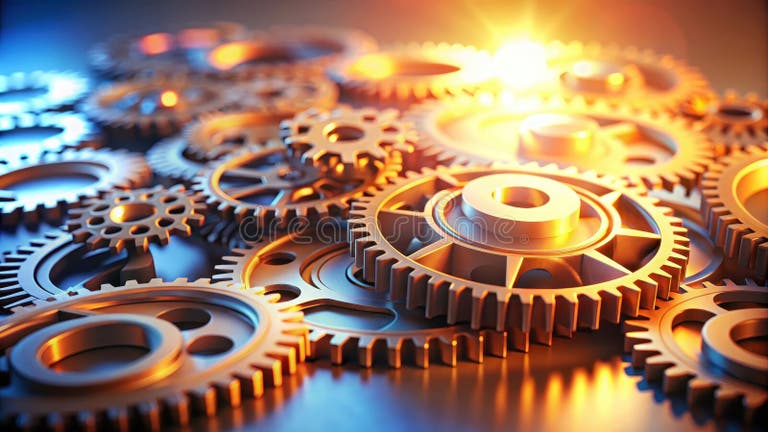 Interlocking Metal Cogs a Detailed Representation of Complex System ...