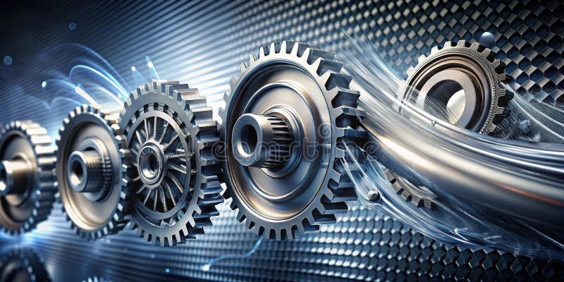 Interlocking Metal Cogs in Dynamic Motion, a Representation of Complex ...