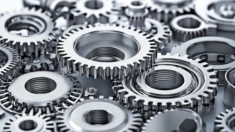 Interlocking Metal Gears and Cogs in a Complex Mechanism, Showcasing ...