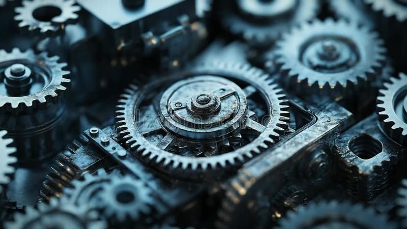 Interlocking Metal Gears Rotating in Complex Mechanism Stock Video ...