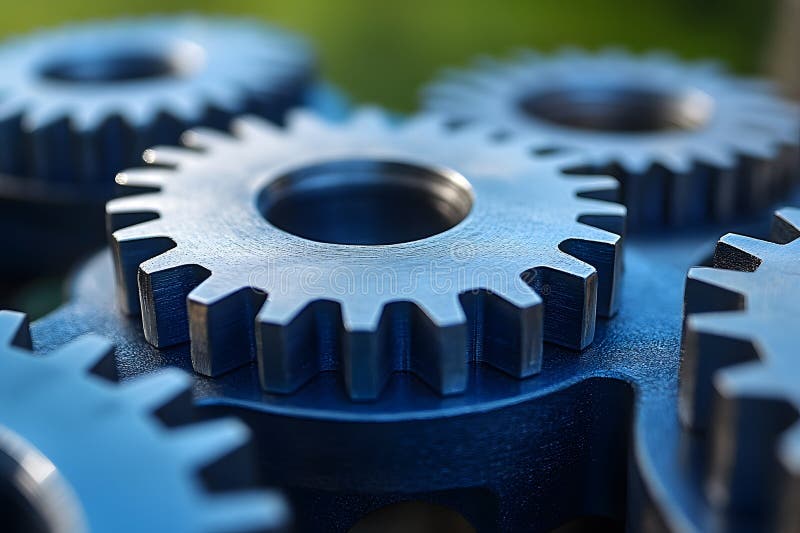 Industrial Precision: Close-Up of Interlocking Metal Gears for ...