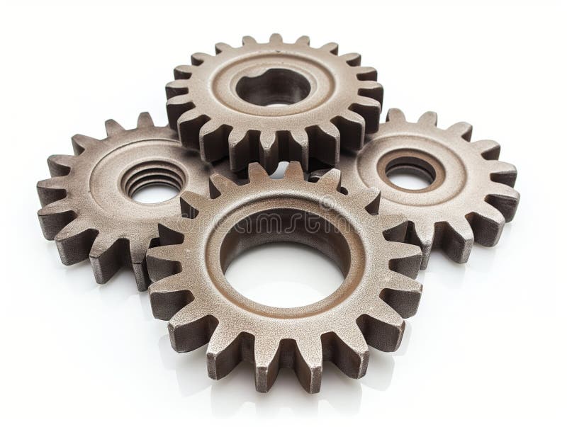 Interlocking Metal Gears on White Background Stock Photo - Image of ...