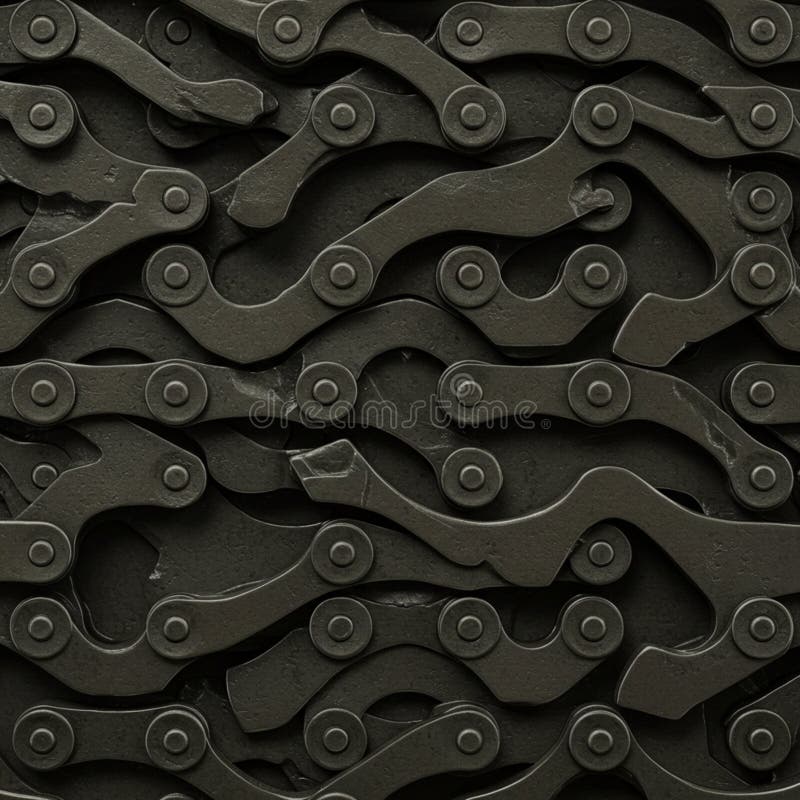 Interlocking Metallic Chain Links, Dark Gray in Color, Arranged in a ...