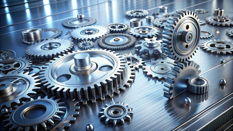 Interlocking Metallic Cogs a Detailed Representation of Complex ...