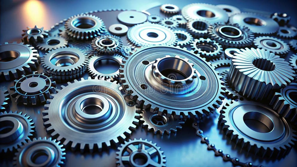 Interlocking Metallic Gears a Complex System of Precise Engineering and Mechanical Components ...