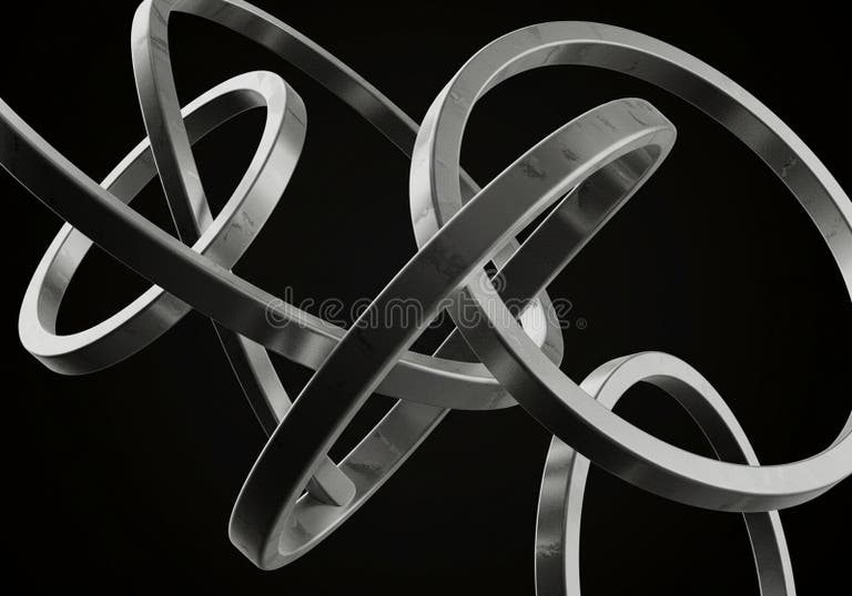 Interlocking Metallic Rings Create a Complex, Intertwining Structure ...