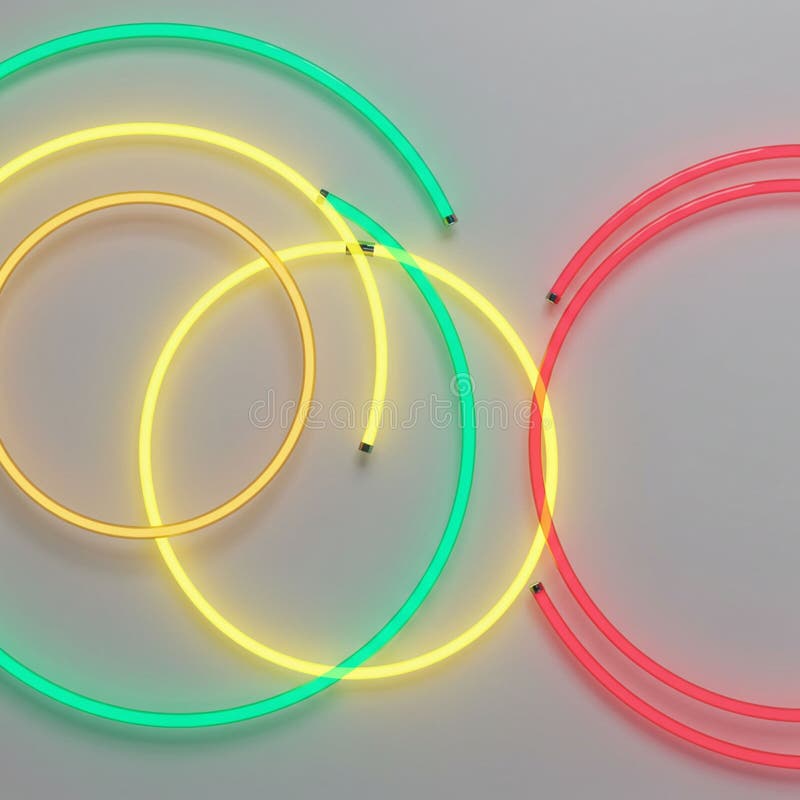 Interlocking Neon Tubes Create a Dynamic, Abstract Design on a Neutral ...